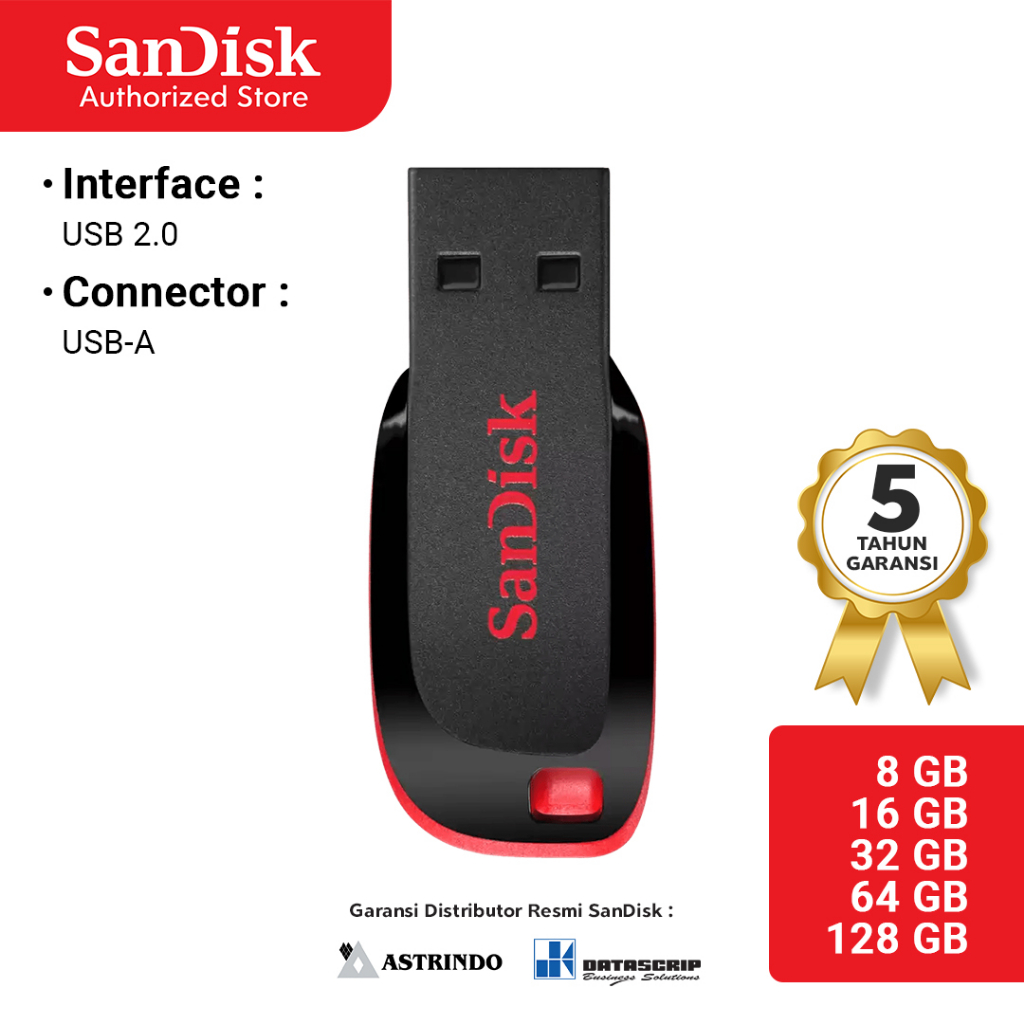 Jual Bundling Flashdisk SANDISK 16GB 32GB 64GB Cruzer Blade CZ50 ...