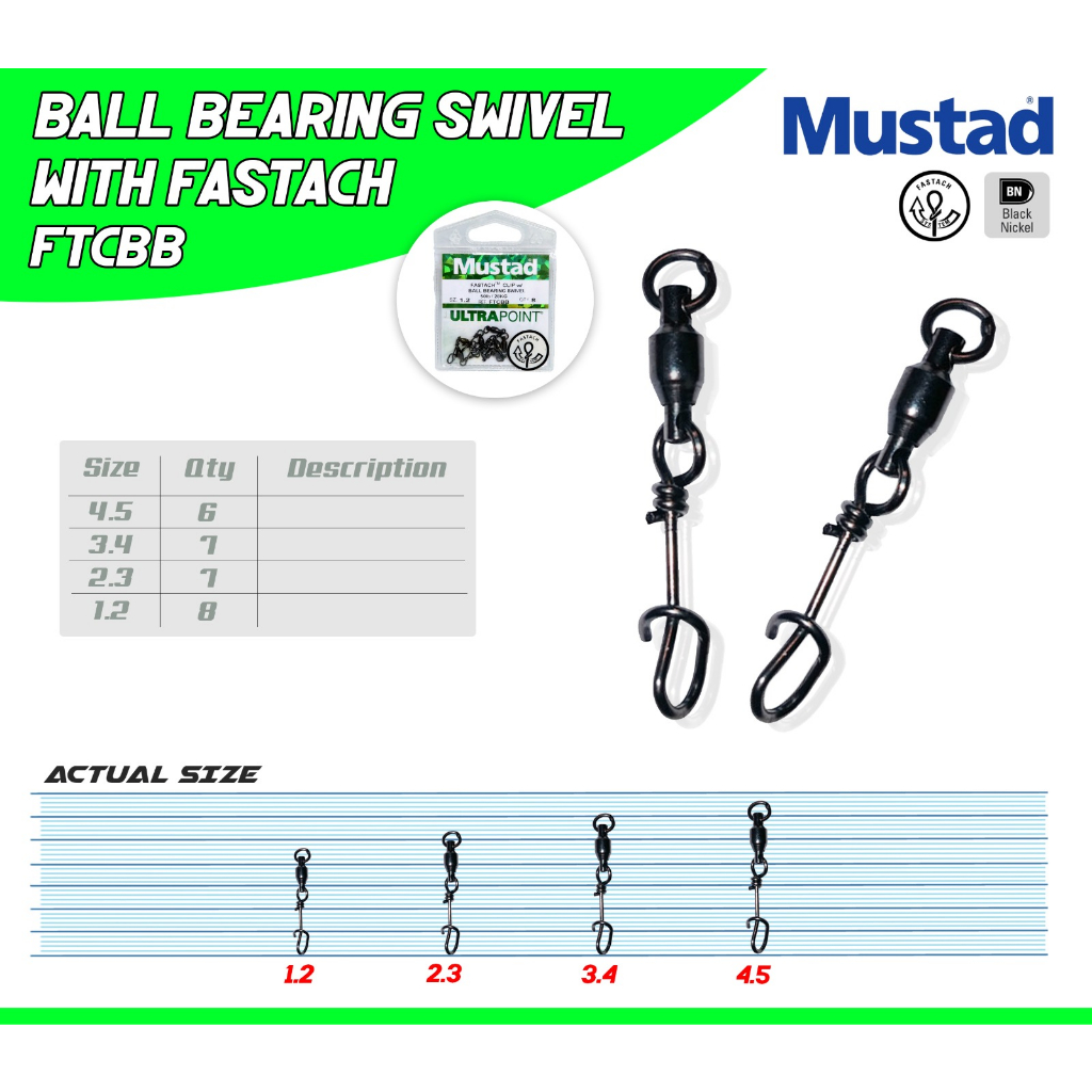 Jual PUSATPANCING5 - Swivel With Snap Mustad Fastach Clip W/Ball ...