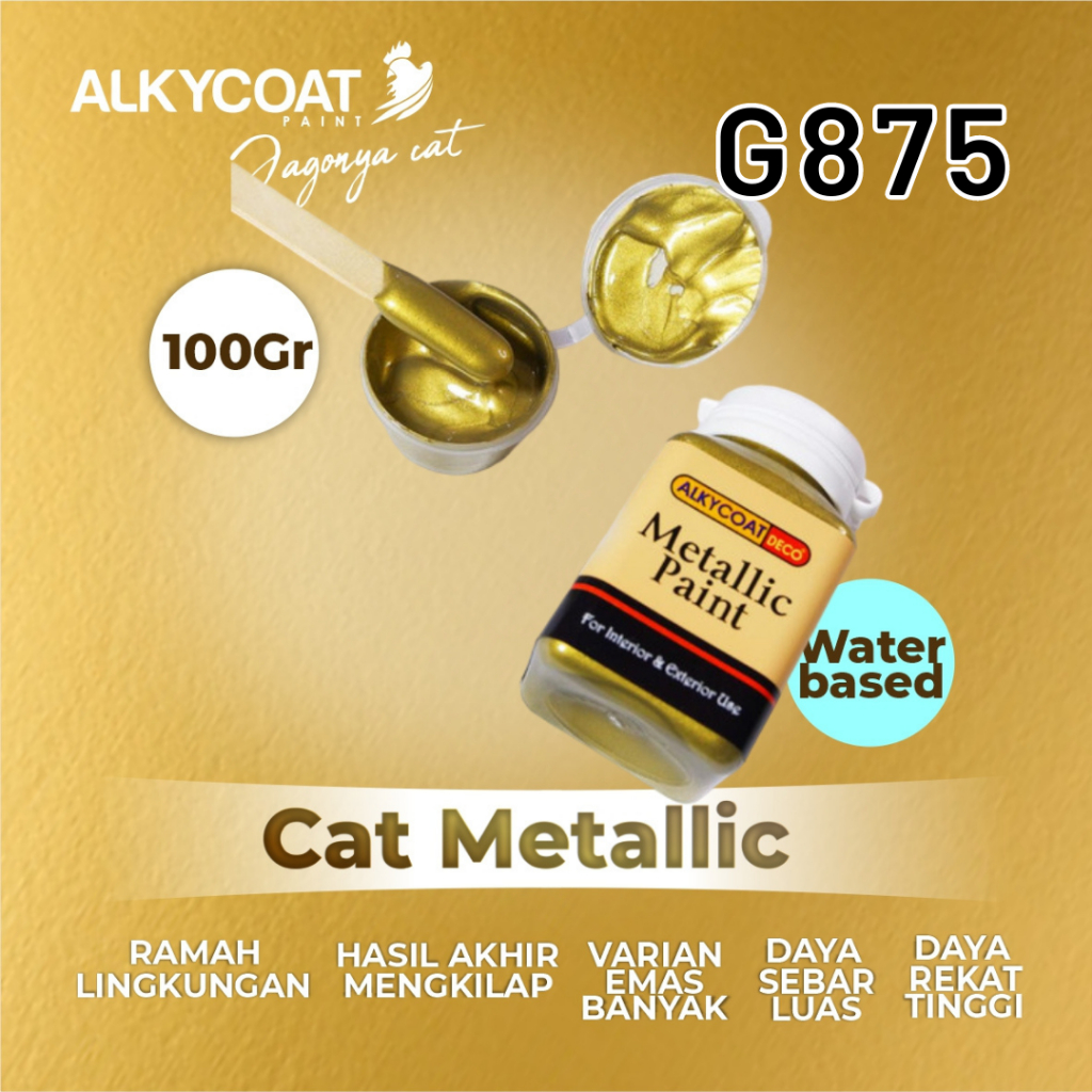 Jual CAT METALLIC PAINT WATERBASED / Cat Dekoratif/ Cat Gypsum / Cat Pagar / Cat Besi 100gr ...