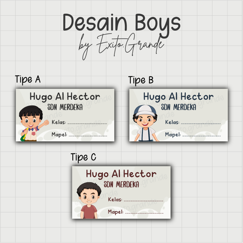 Jual Stiker Nama Anak/Stiker Nama Buku/Stiker Nama Sekolah Isi 45 pcs ...