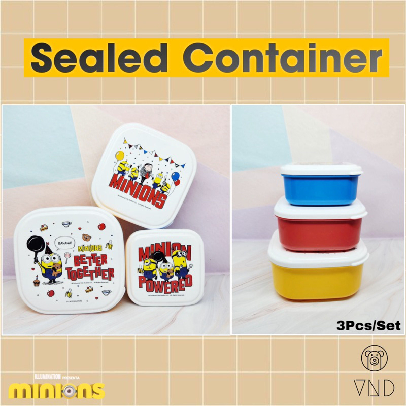 Jual Minions Sealed Container 3Pcs/Set | Shopee Indonesia