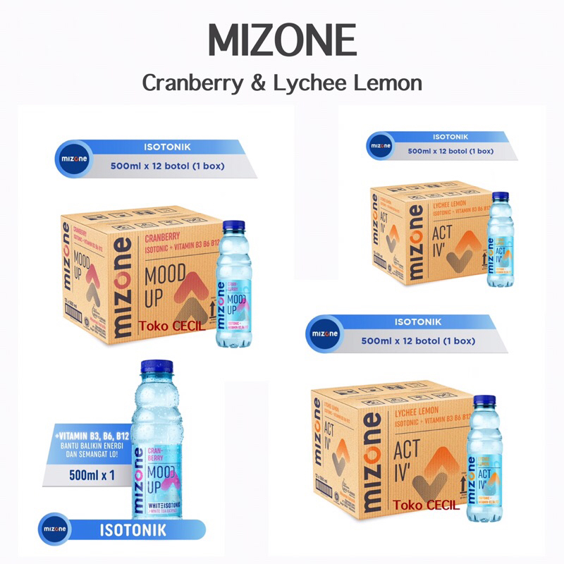 Jual (KHUSUS GOJEK GRAB) Mizone 1 Dus isi 12 Botol @500ml Minuman ...