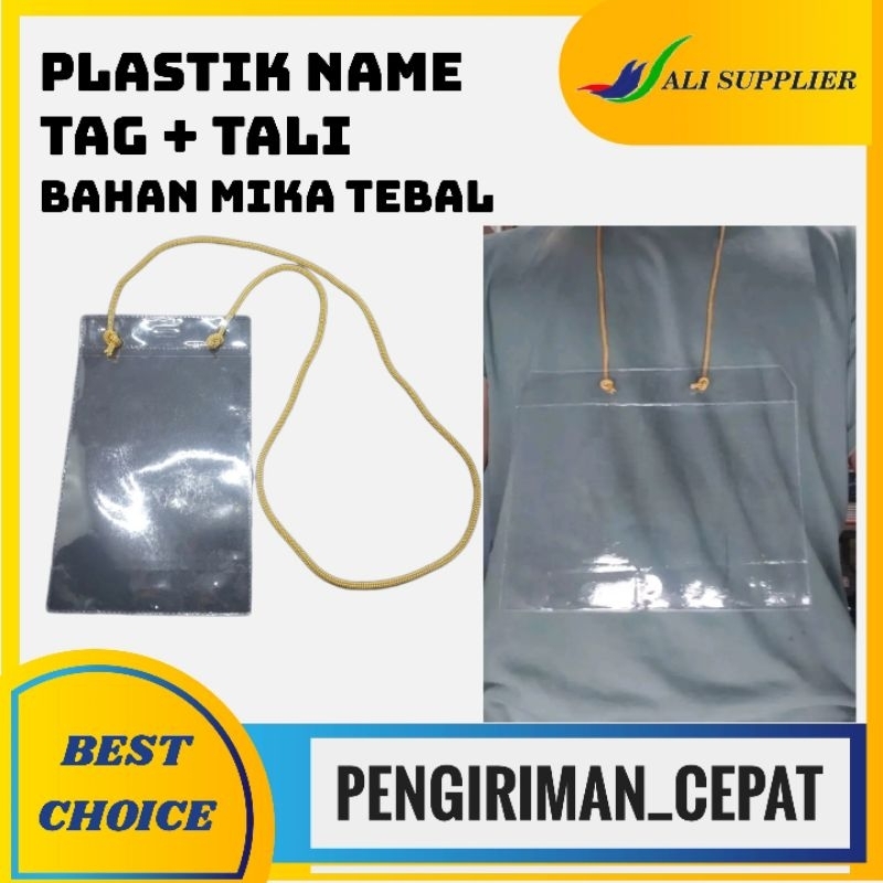 Jual SET PLASTIK ID 1 SET NAME TAG + TALI / GANTUNGAN NAMA PESERTA ...