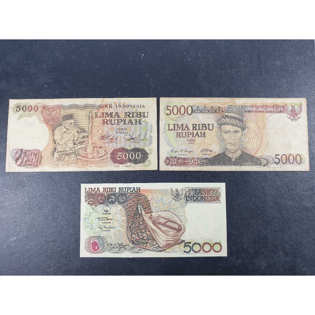 Jual Uang Kuno Indonesia 5000 Rupiah Set isi 3 Lembar | Shopee Indonesia