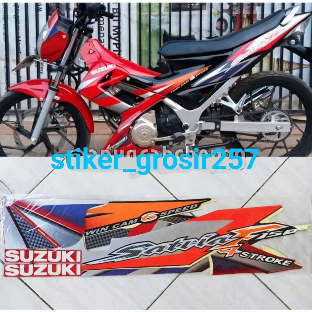Jual STIKER STRIPING & LIS BODY SATRIA FU CBU 2006 2007 MERAH | Shopee ...