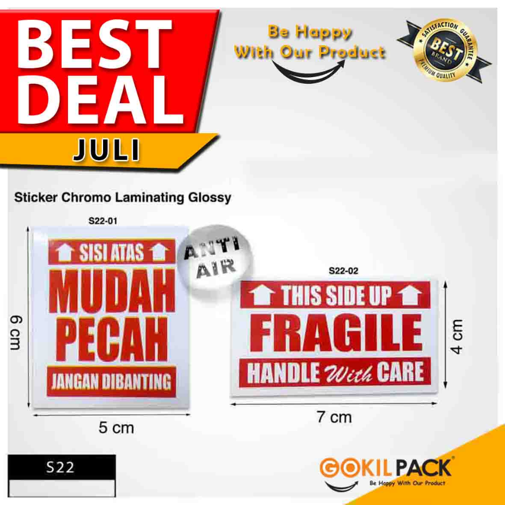 Jual Sticker Fragile|Sticker Mudah Pecah|Sticker Hati Hati|Sticker|S22 ...