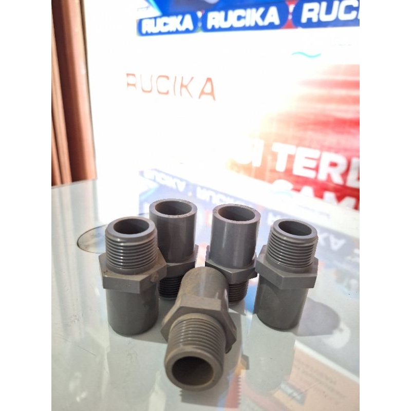 Jual Sock Drat Luar / Valve Socket PVC Rucika 3/4" x 1/2" AW | Shopee ...