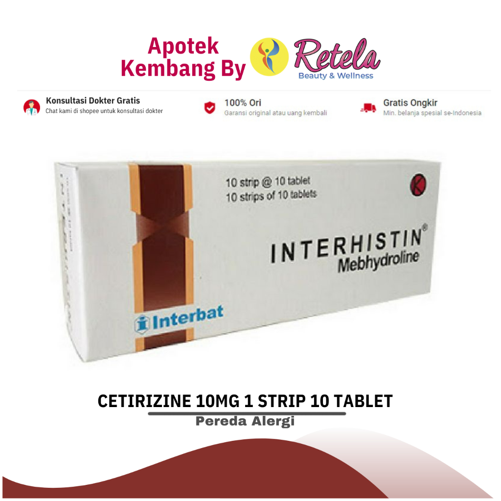 Jual INTERHISTIN 50MG 1 STRIP ISI 10 TABLET | Shopee Indonesia