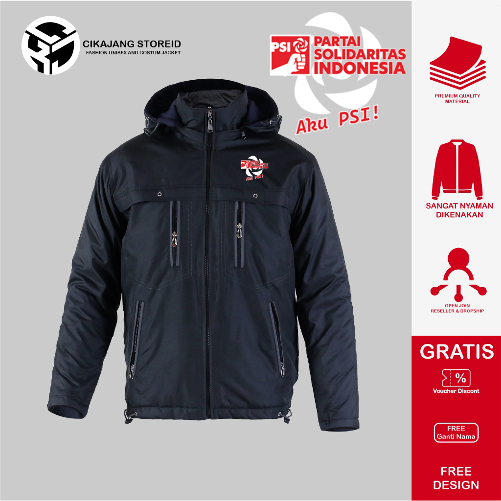 Jual JAKET PSI JAKET PARTAI SOLIDARITAS INDONESIA WARNA HITAM DAN MERAH ...