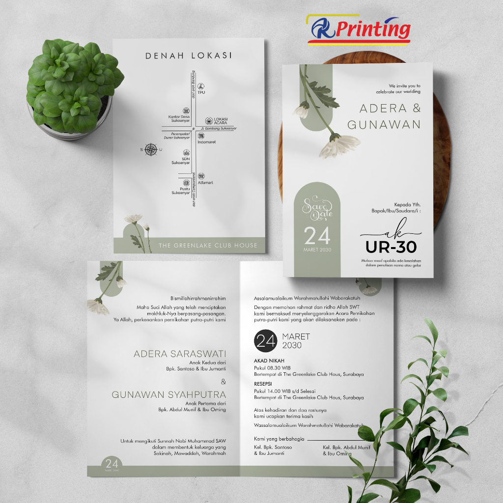 Jual Undangan Pernikahan Murah unik elegan Rustik Rustic Bunga COD ...