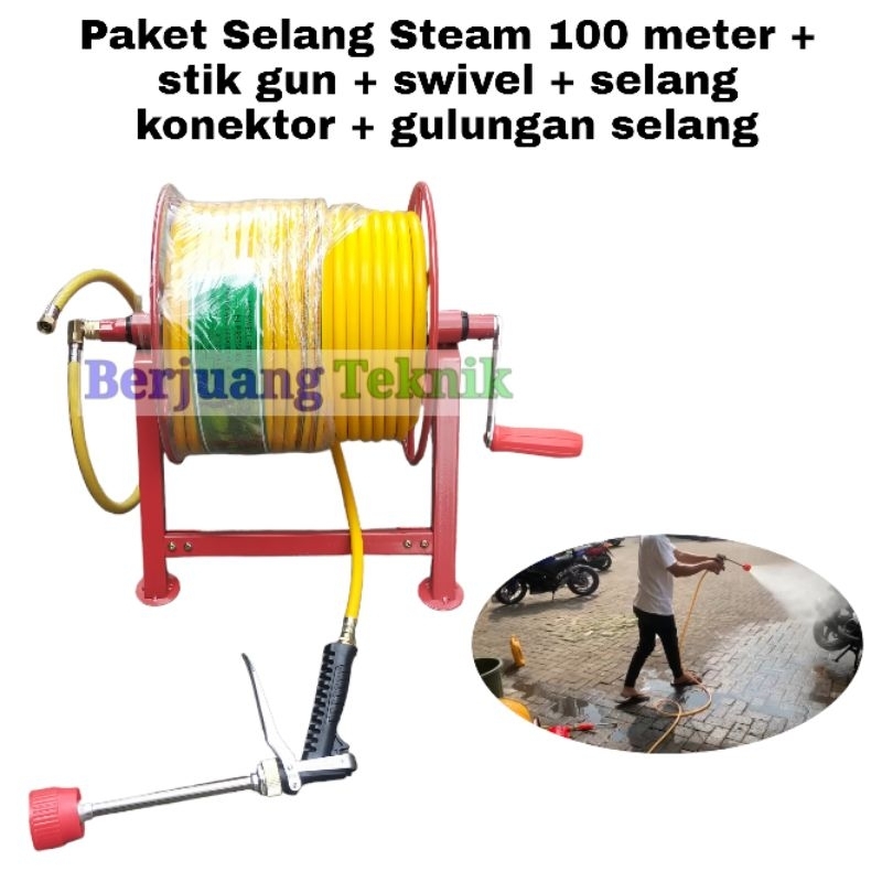 Jual Selang Sprayer atau selang steam 100 meter komplit gulungan dan ...