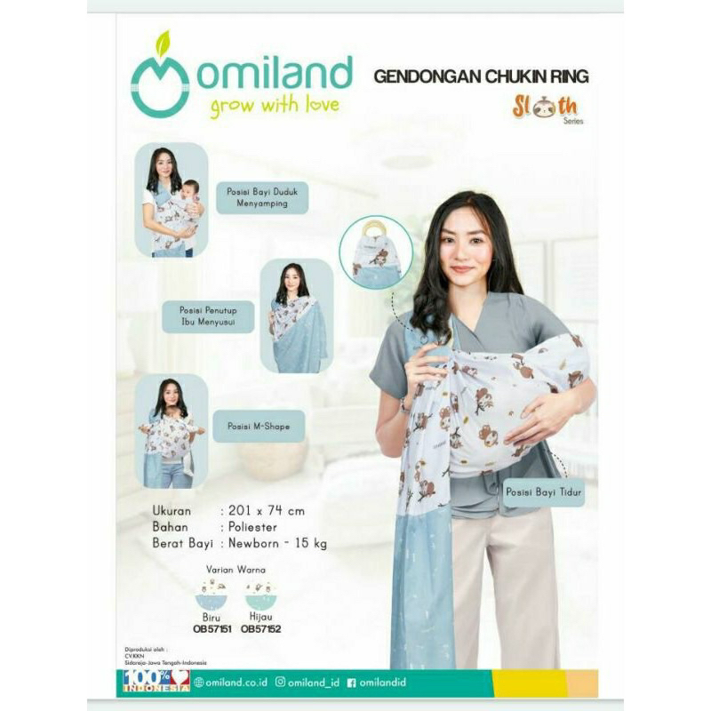 Jual OMILAND SNOBBY Gendongan Bayi Ring Sling Cukin Alpaca / Rainbow ...