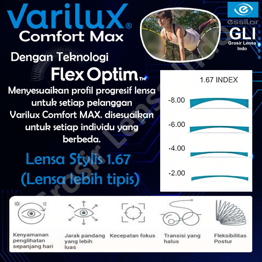 Jual Lensa ESSILOR Varilux Comfort Max 1.67 Stylis Crizal Sapphire ... Jual Lensa ESSILOR Varilux Comfort Max 1.67 Stylis Crizal Sapphire ...
