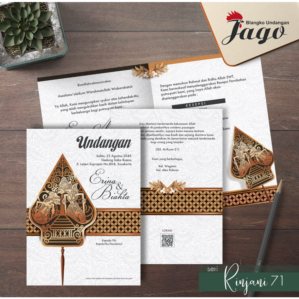 Jual Jago 71 Cetak Undangan Pernikahan Aesthetic atau Undangan Cetak ...