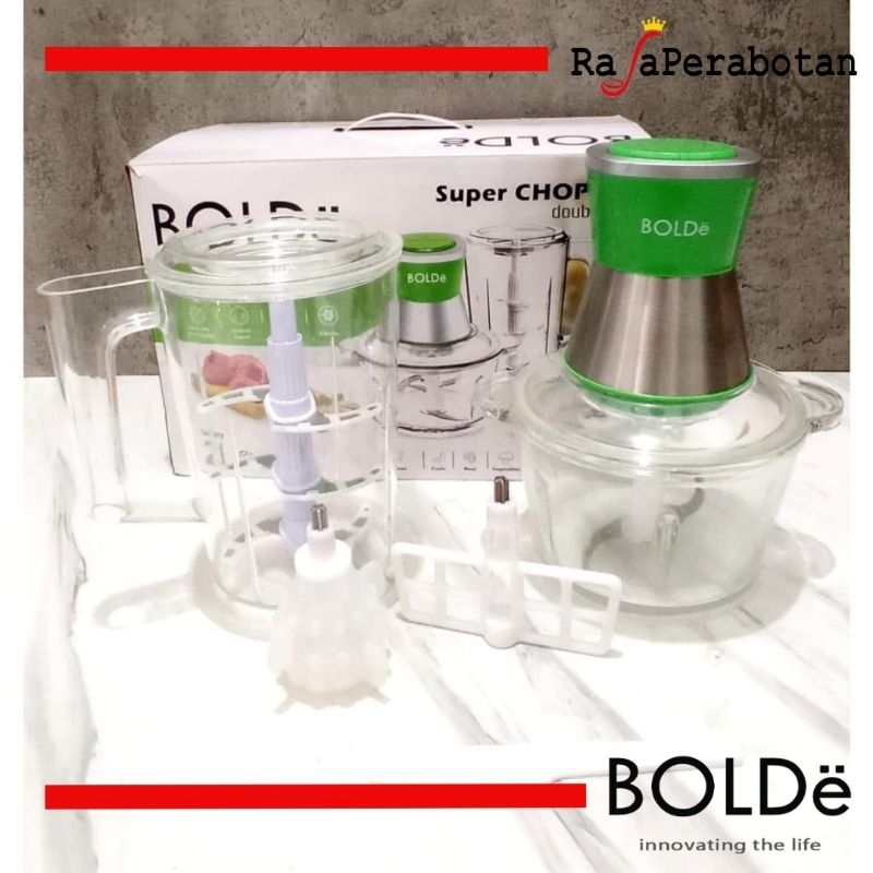 Jual BOLDe Super Chopper Double Extra 2 Liter Glass Bowl dan Plastic ...