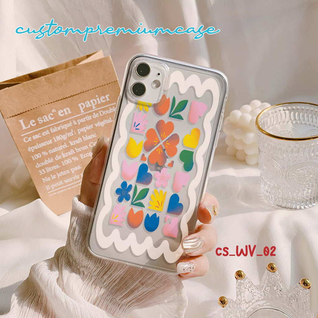 Jual CUSTOM CASE GAMBAR LUCU FRAME WAVY WAVE FLORAL PATTERN MOTIF BUNGA ...