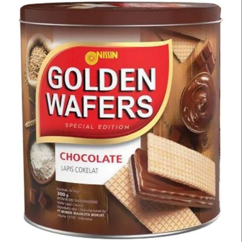 Jual NISSIN GOLDEN WAFER 300GR KUE KALENG LEBARAN | Shopee Indonesia