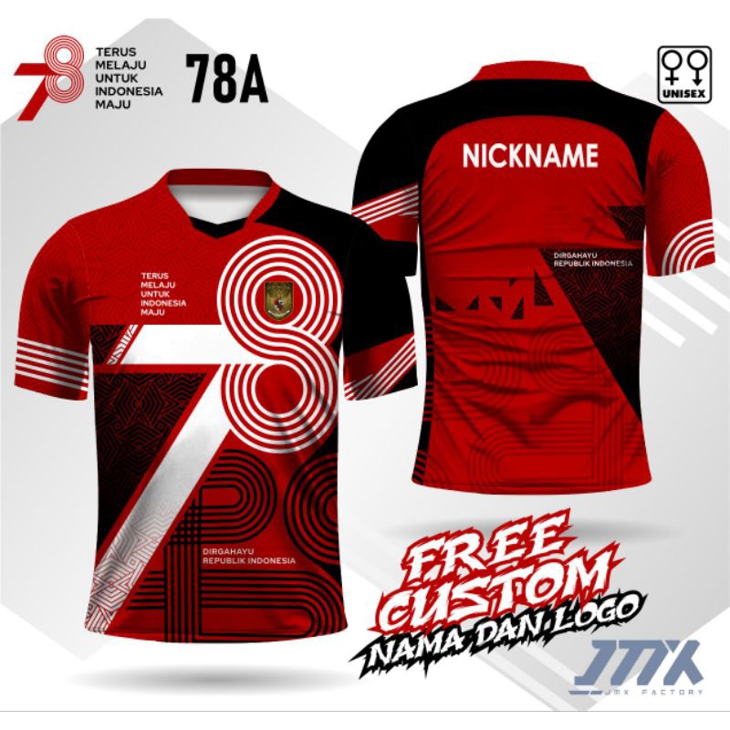 Jual baju Hut ri 78 Jersey dirgahayu Indonesia 2023 free custom baju kemerdekaan ri kaos ...