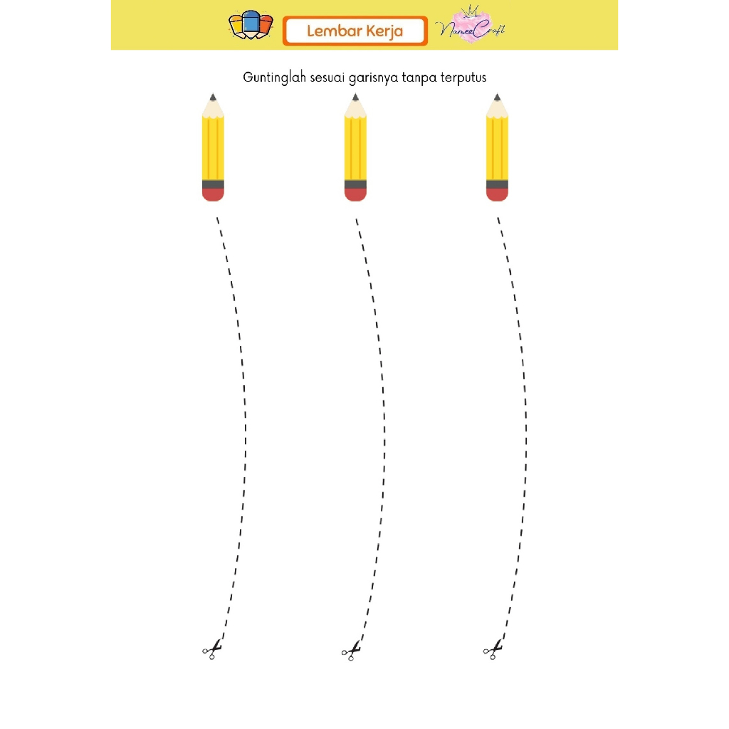 Jual LEMBAR LATIHAN MENGGUNTING AWAL ANAK || EDUKASI KERTAS MENGGUNTING ...