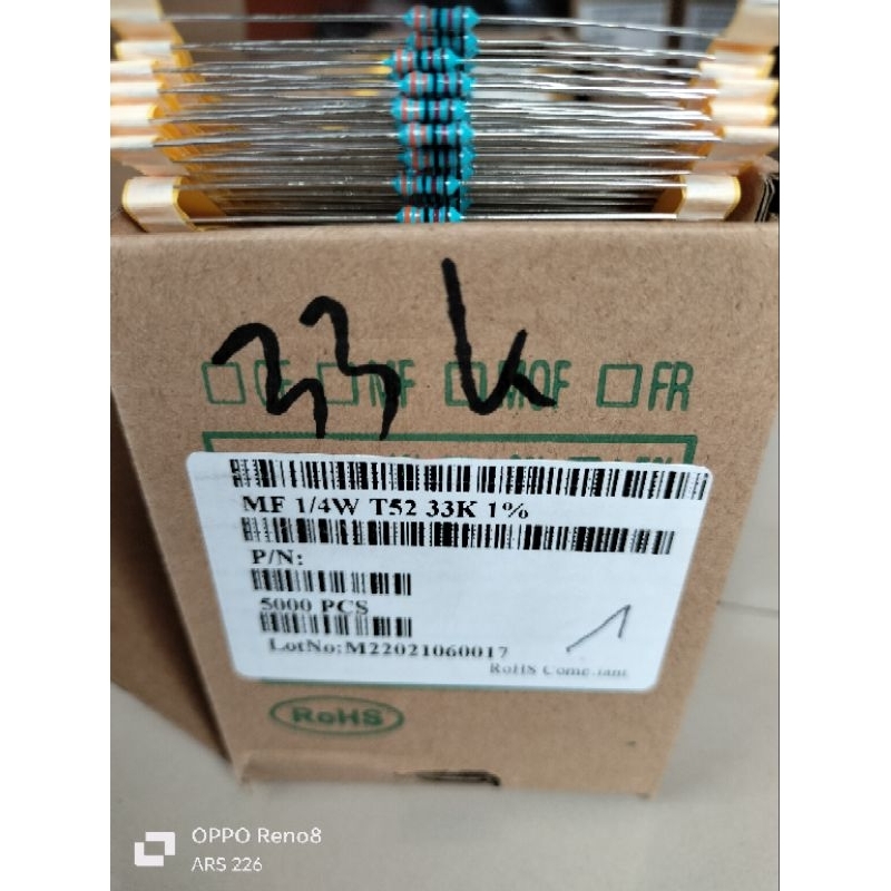 Jual RESISTOR 1/4W 1% 33K TAIWAN ROLL | Shopee Indonesia