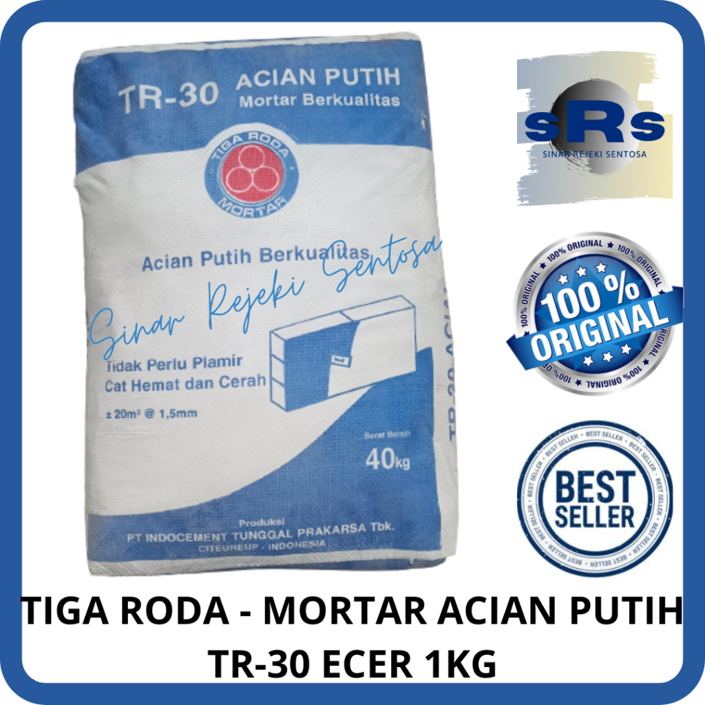 Jual SEMEN ACIAN PUTIH TIGA RODA TR30 KILOAN/REPACK/ECERAN 1KG | Shopee ...