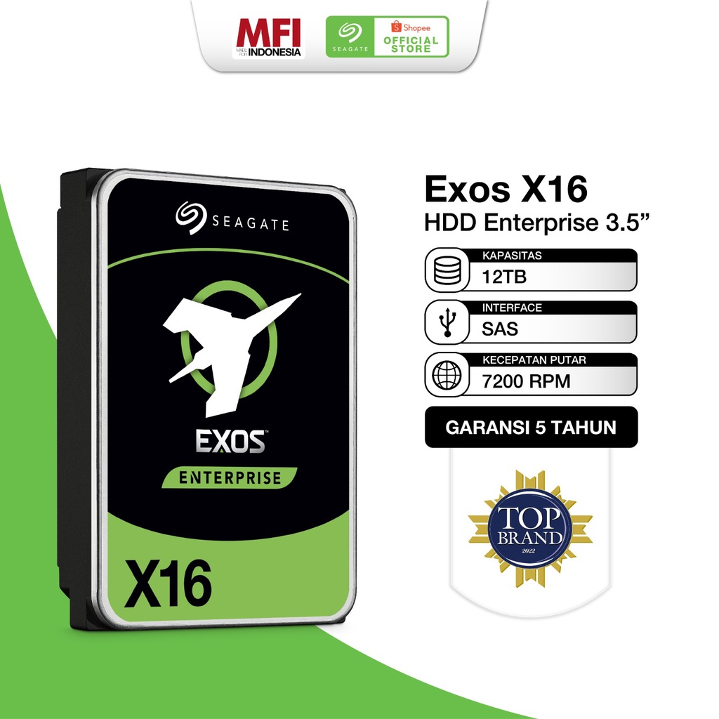 Jual Seagate EXOS X16 HDD / Hardisk Enterprise 12TB SAS 7200RPM ...