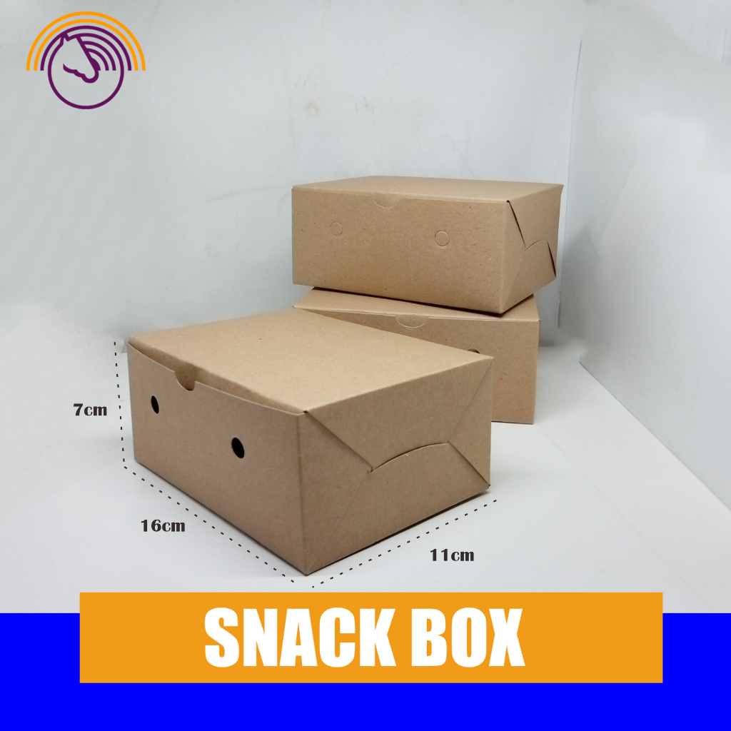 Jual Kraft Snack Box - Kotak Snack Kertas - Kotak Kue - Dus Nasi Ayam ...