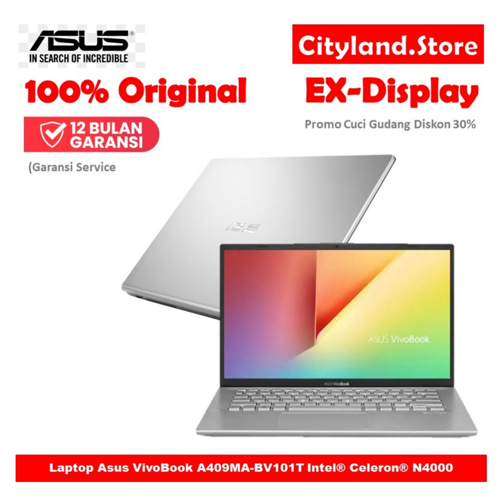Jual Laptop Asus VivoBook A409MA-BV101T Intel Celeron N4000 4GB/1TB W10 ...