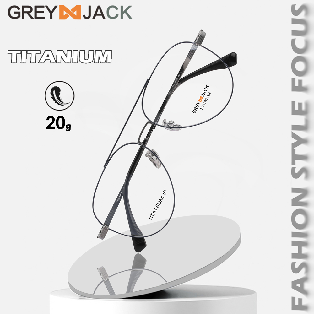 Jual Grey Jack Frame Kacamata Bahan Titanium Model Aviator Ringan ...