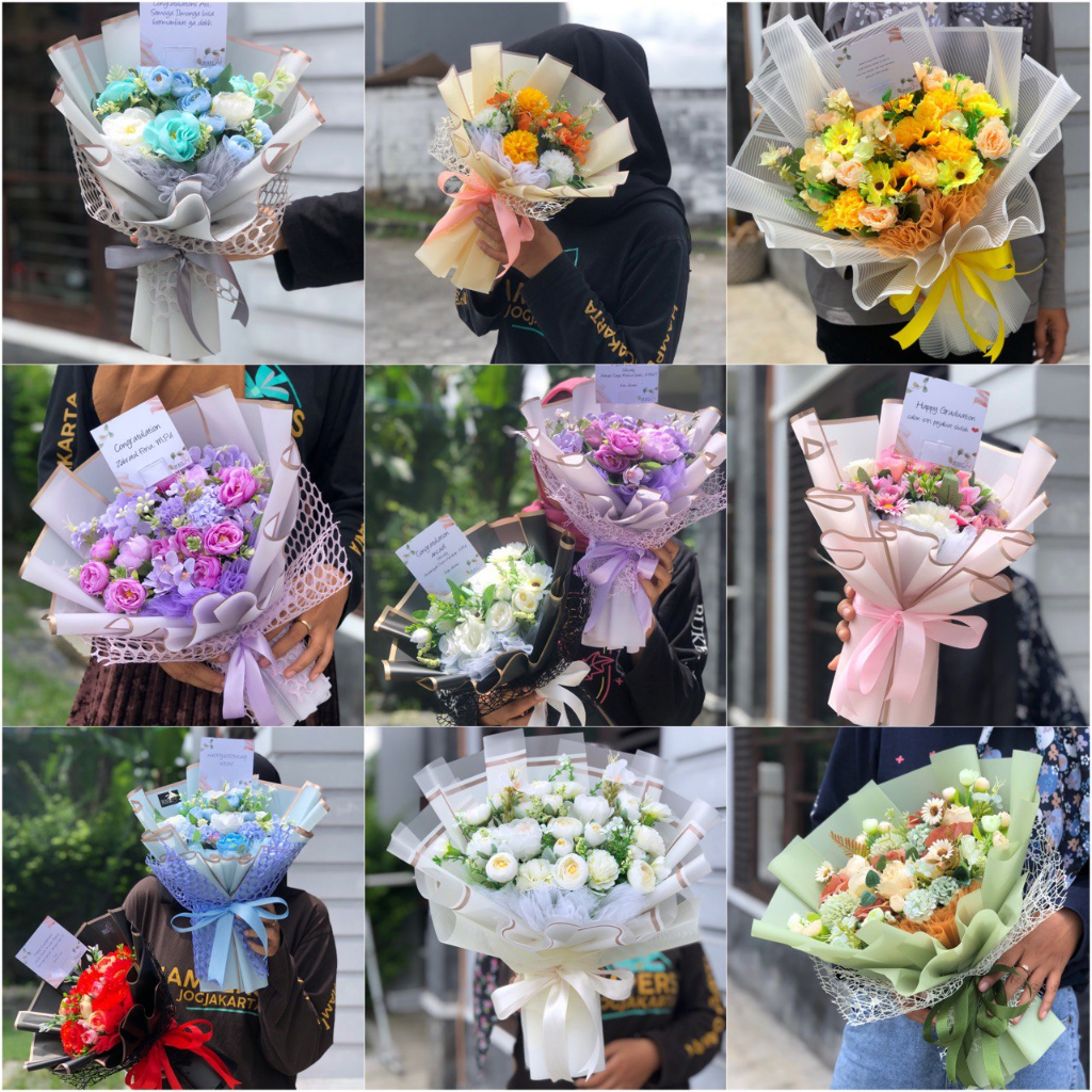 Jual Buket bunga wisuda bouquet flower bunga plastik kado ulang tahun ...