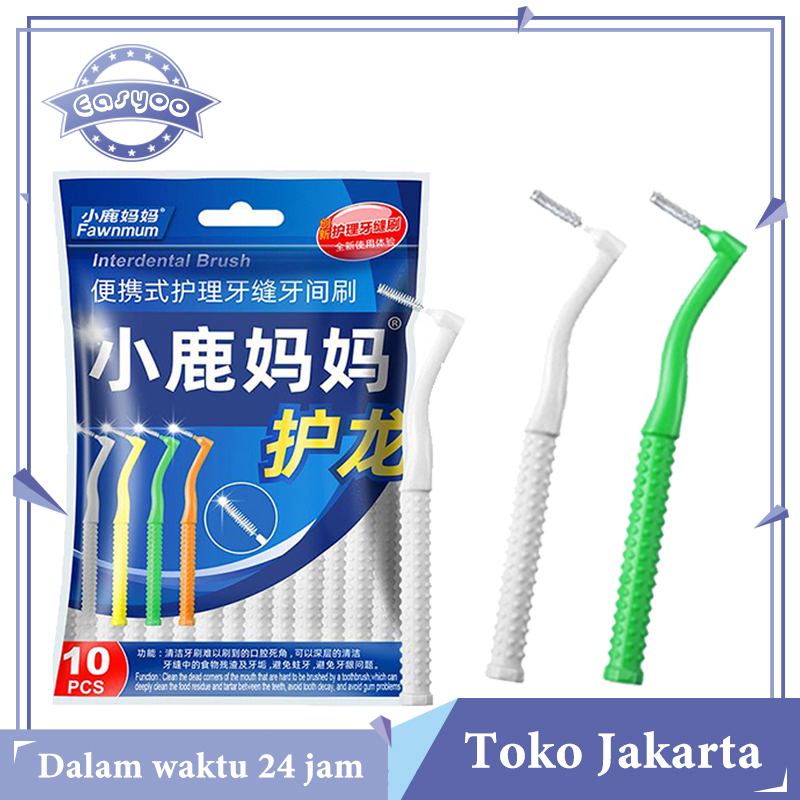 Jual Isi 10 Interdental Brush Sikat Gigi Interdental Behel Sikat Gigi ...