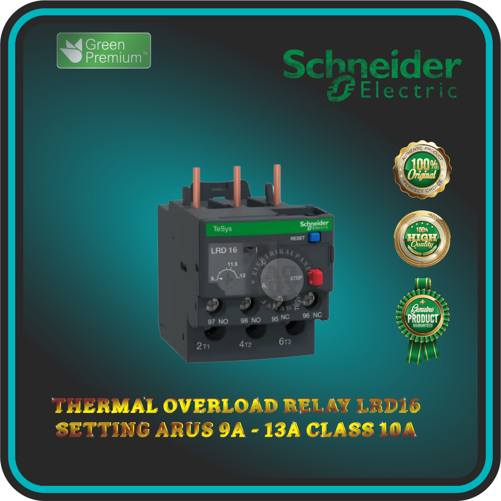 Jual Thermal Overload Relay LRD16 Setting Arus 9A - 13A Class 10 ...