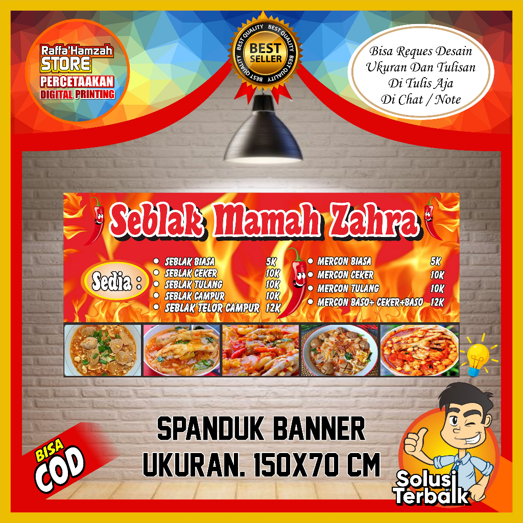 Jual Spanduk banner backdrop Warung Seblak terbaru murah bisa custom ...