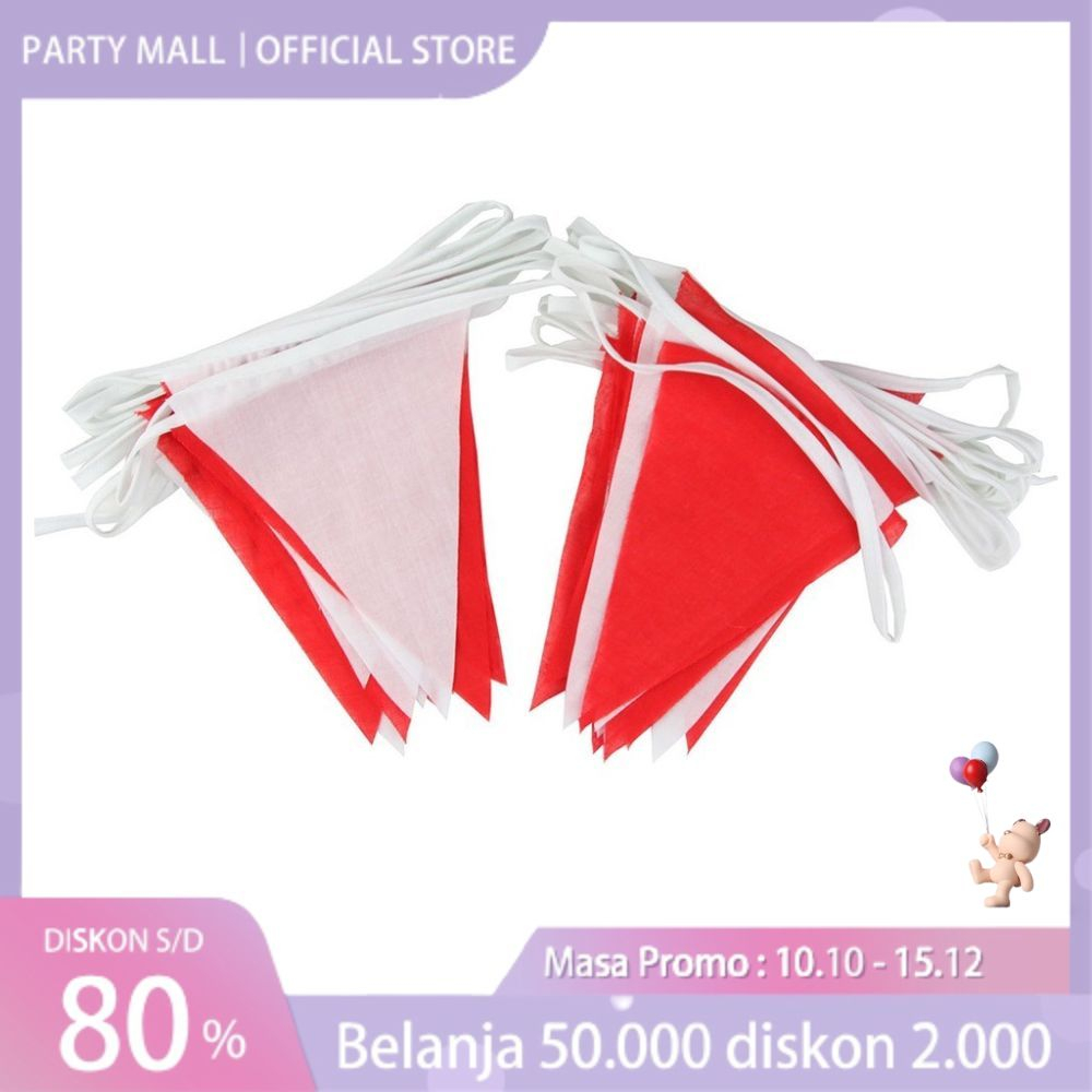 Jual Bendera Festival Renteng Merah Putih Dirgahayu 150 Lembar 80 Meter Bunting Flag Segitiga ...