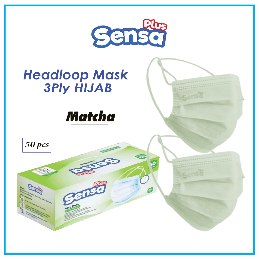 Jual Masker Sensa Plus Hijab Full Colour 3ply isi 50pcs | Shopee Indonesia