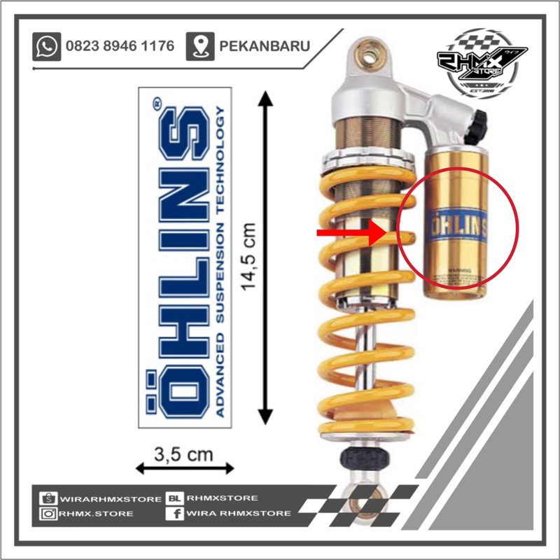 Jual stiker ohlins sticker shock ohlin tabung ohlins suspension ...