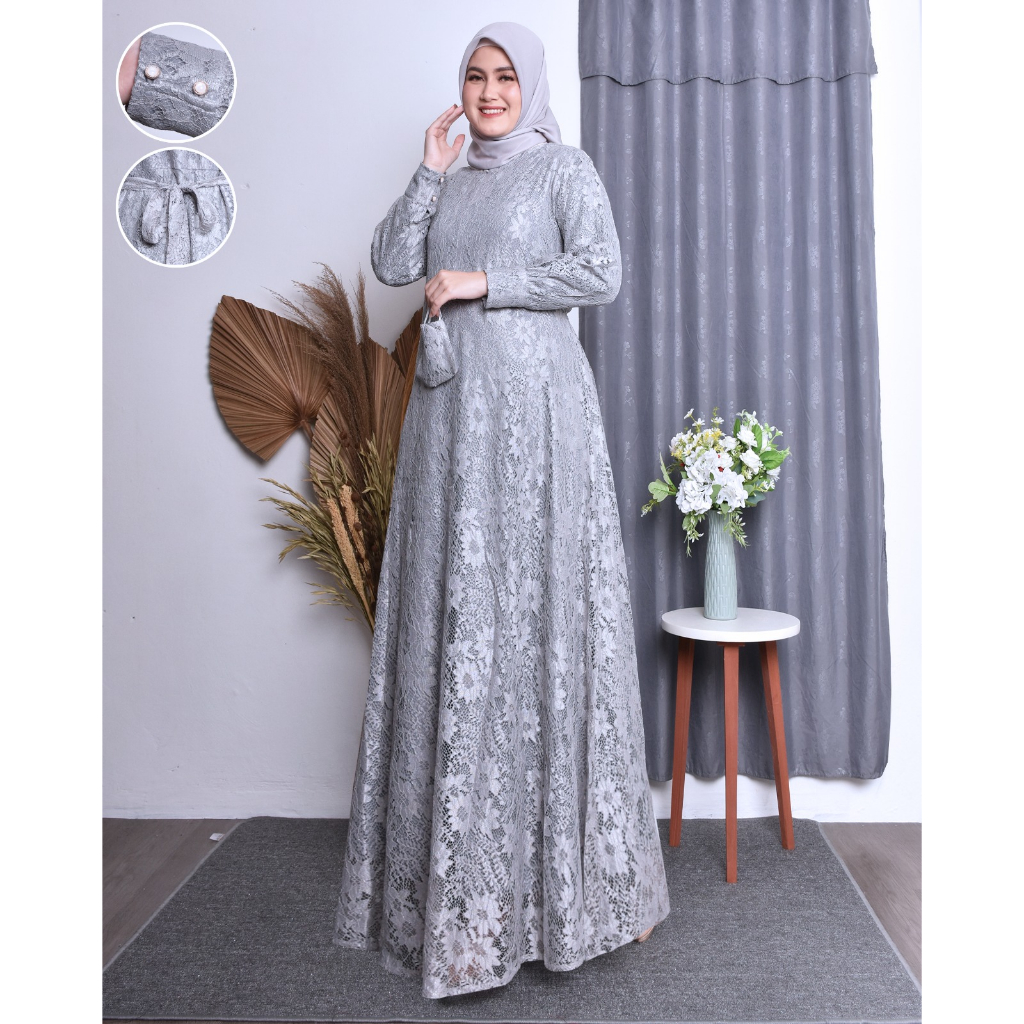 Jual Gamis Wanita Jumbo Burkat Busui-Dress Kondangan Cewek Kekinian ...