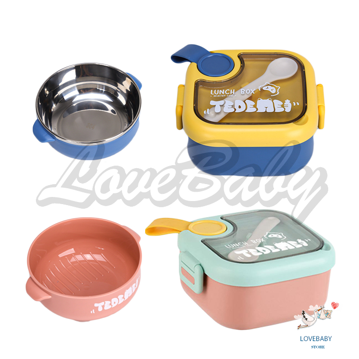Jual LBSJK Tedemei Kotak Makan Anak Stainless 304 Kids Lunch Box Set ...