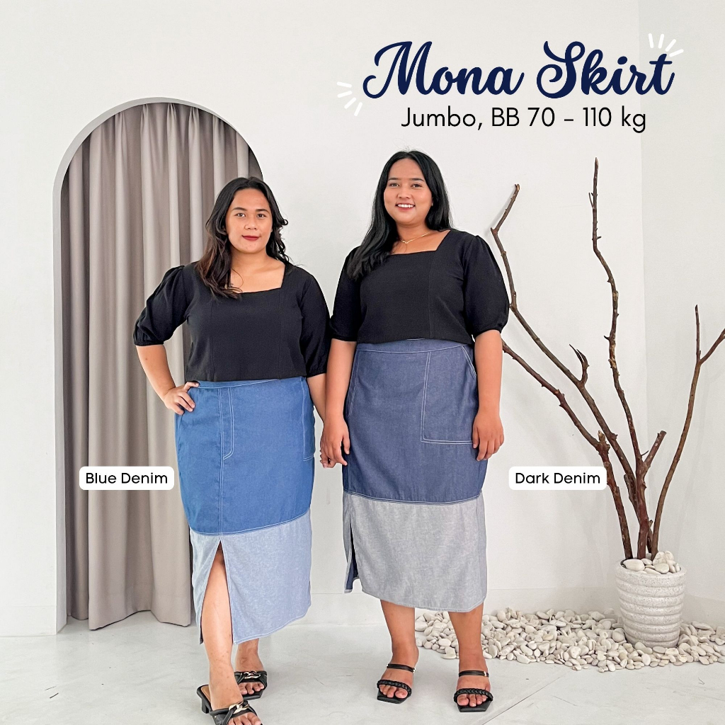 Jual MOKMOK Mona Skirt Bigsize Jumbo Big size | Shopee Indonesia