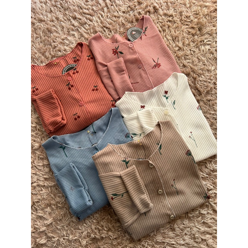Jual Cardigan Crop Rajut Motif Cardigan Rajut Korean Style Atasan Wanita Cardigan Rajut