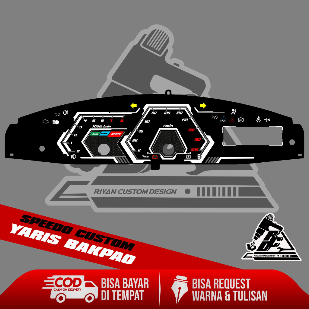 Jual papan speedometer custom yaris bakpau panel speedometer custom ...