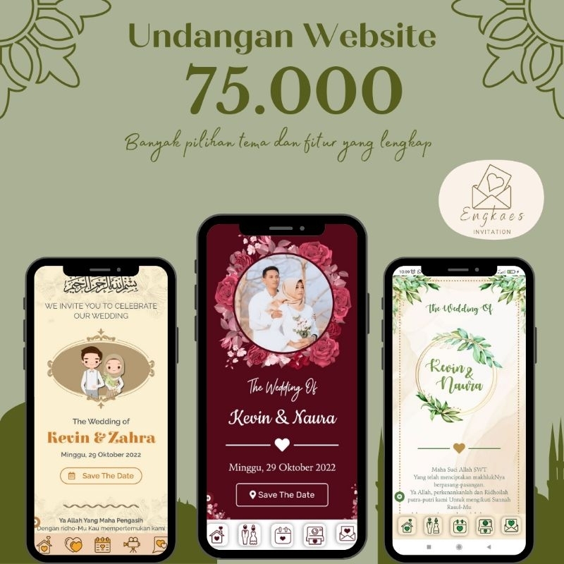Jual Undangan Digital Website | Undangan Web Fitur Lengkap | Tema ...