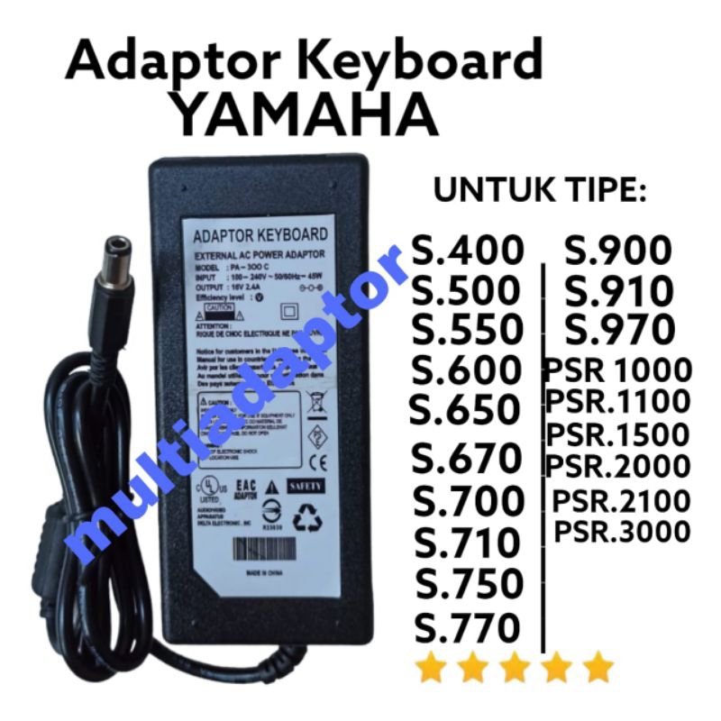 Jual adaptor keyboard Yamaha psr s600,s650,s670 , adaptor keyboard ...