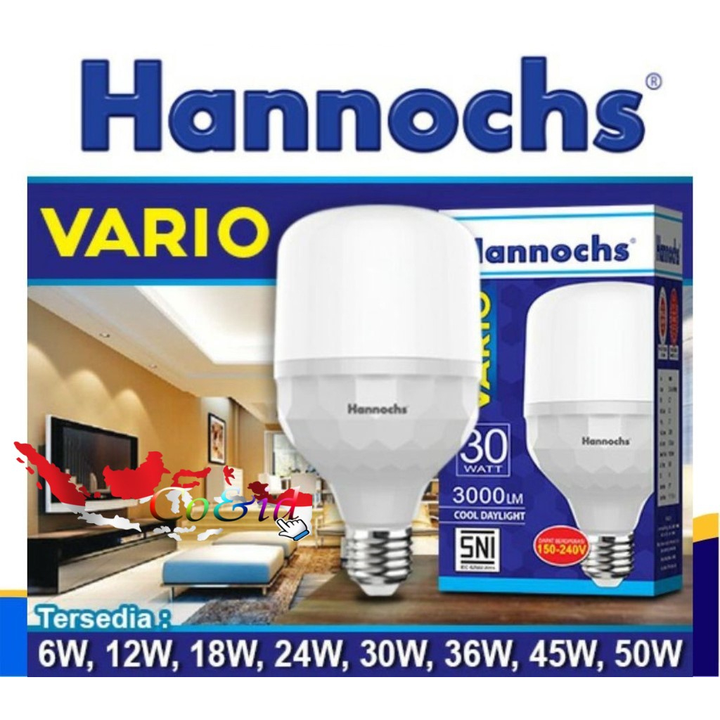 Jual Lampu Hannochs Led Vario 6w 12w 18w 22w 30w 45w 50w Lampu Led Hannochs Lampu Bohlam ...