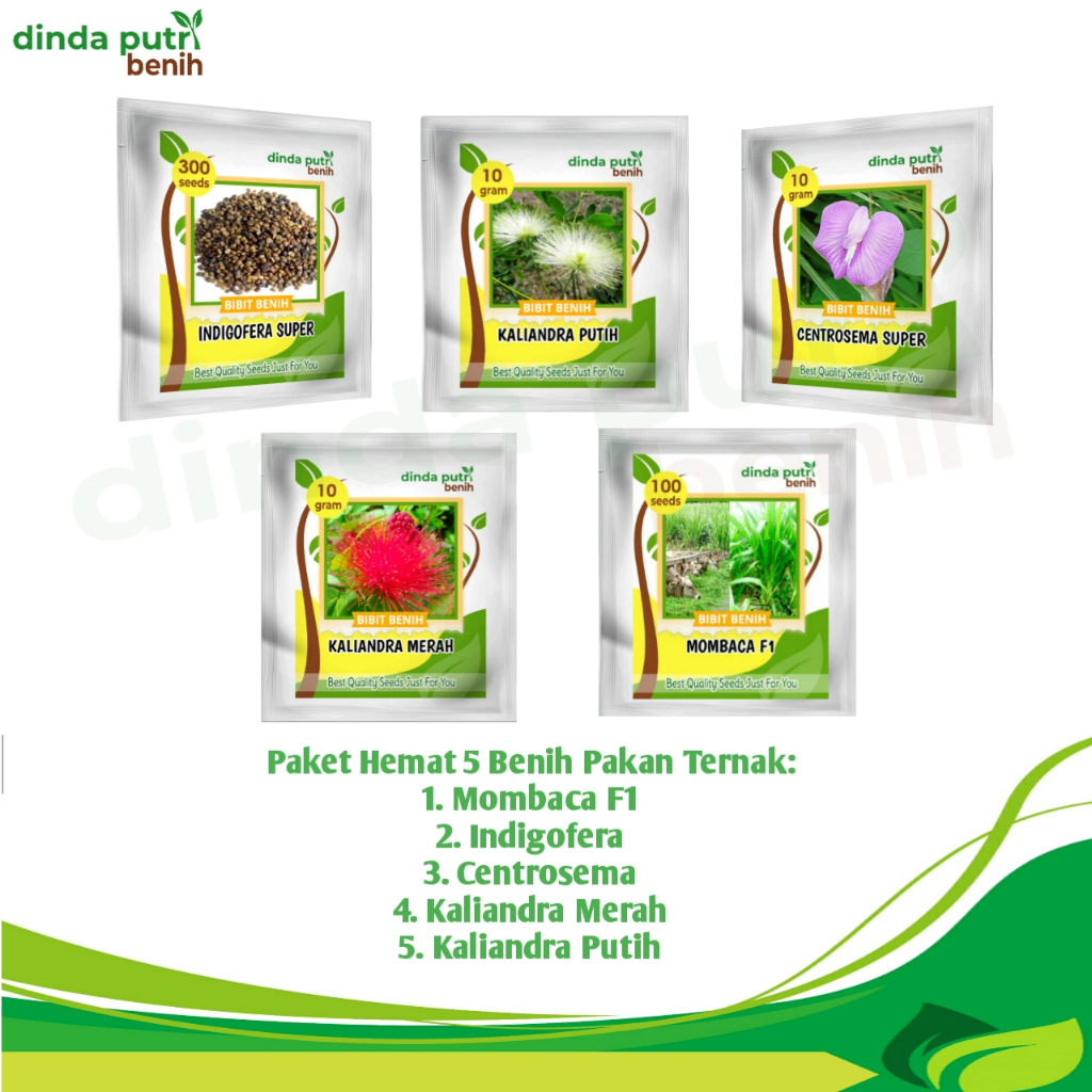 Jual Benih Pilihan 5 Macam paket bibit pakan ternak / benih indigofera ...