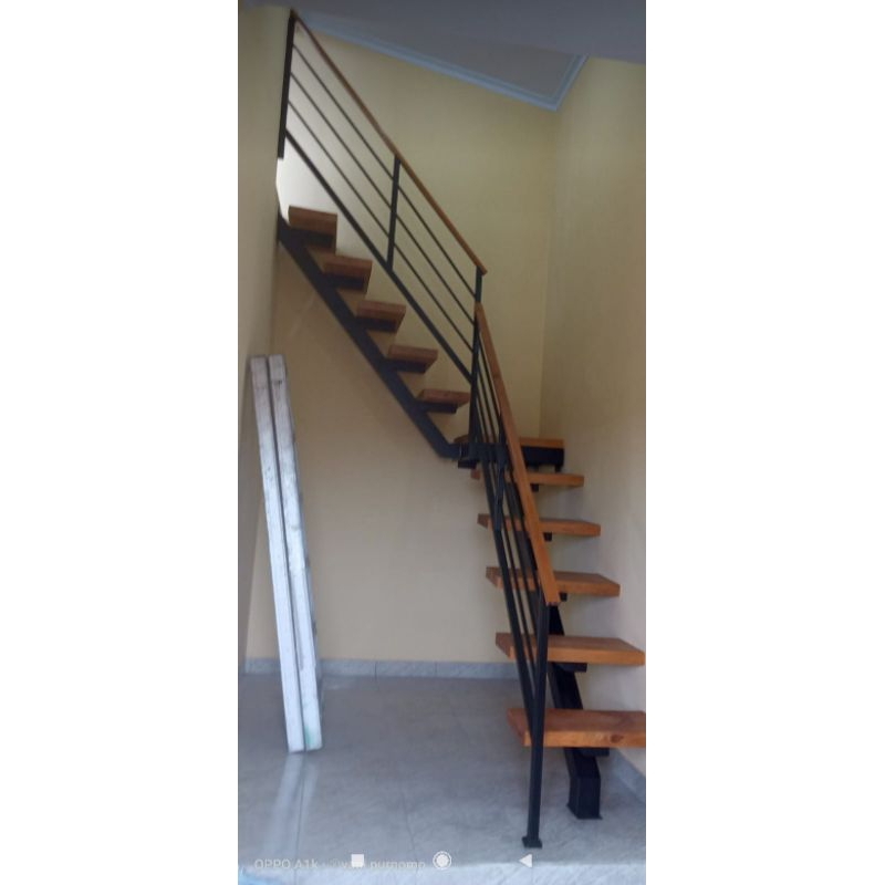 Jual handle tangga hand railing pegangan tangga kayu solid per meter ...