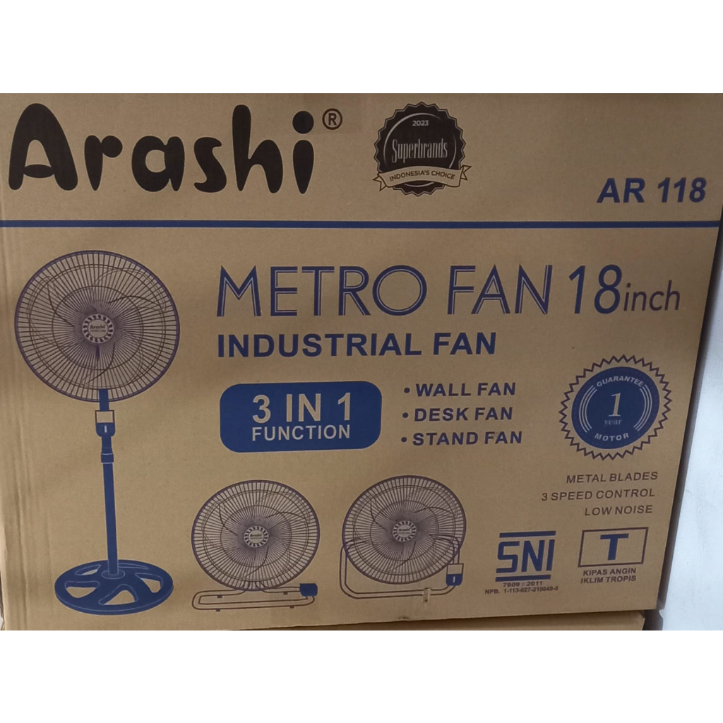 Jual Kipas Angin Arashi Metro Fan 3 in 1 18 Inchi AR 118 - Garansi Resmi 1 Tahun | Shopee Indonesia
