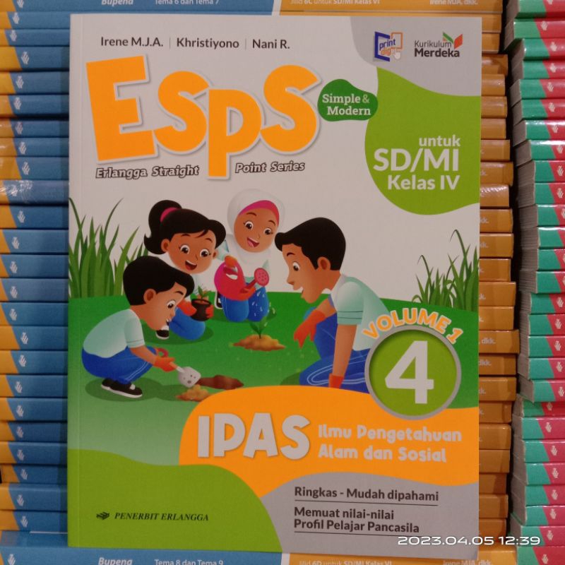 Jual Buku ESPS IPAS Kelas 4 Volume 1 , 2 SD Kurikulum Merdeka Erlangga | Shopee Indonesia