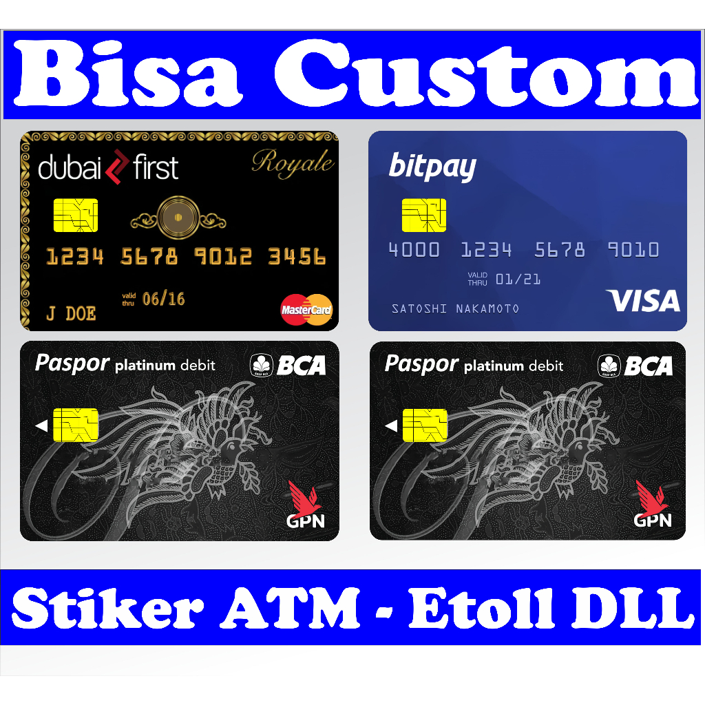 Jual Stiker Sticker kartu Atm Special hologram Etoll Emoney Brizzi ...