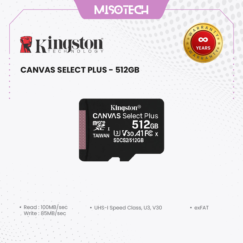 Jual Kingston 512GB Canvas Select Plus MicroSDXC Micro SD SDCS2/512GBSP | Shopee Indonesia